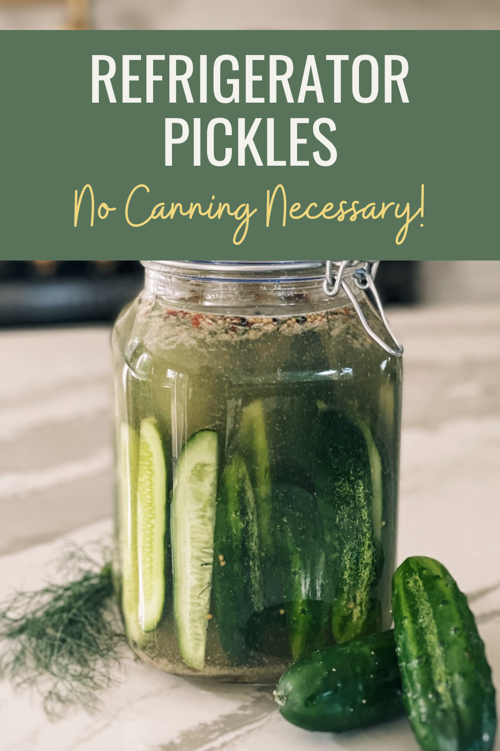 No Cook Refrigerator Pickles (Quick!) - The Homesteading RD